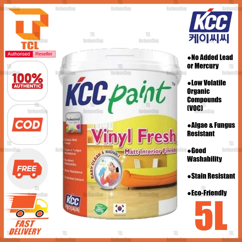 KCC PAINT KOREA VINYL GLOW KILAT/ VINYL FRESH MATT EASY WASH MUDAH CUCI ...