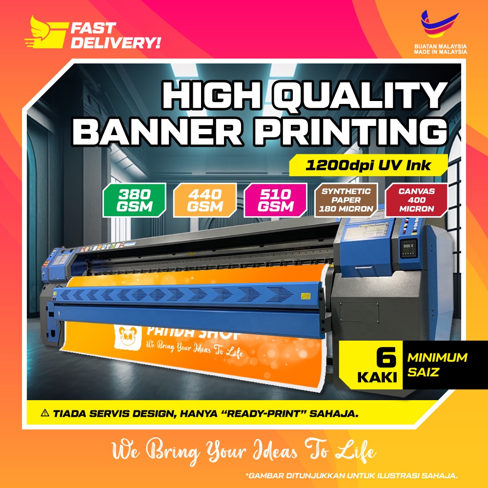 High Quality Banner Bunting 1200 UV Ink CUSTOM Print | Shopee Malaysia