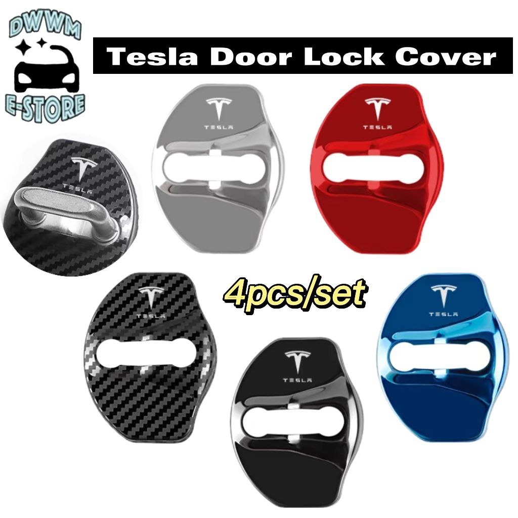 4pcs Tesla Model 3 Model X Model Y Car Door Lock Protective Cover Door ...