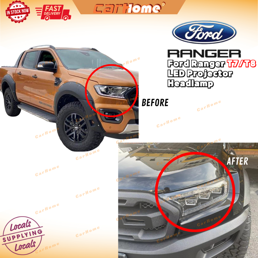 FORD RANGER Lampu Hadapan LED Raptor Gaya Signal / Ford Ranger T7 T8 ...
