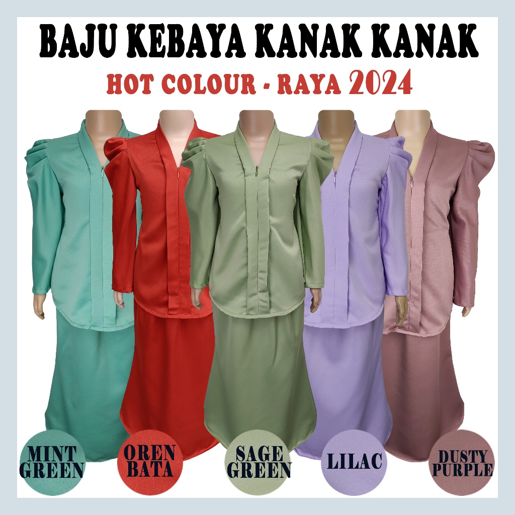 [BAJU KEBAYA RAYA 2024]- / BAJU KEBAYA KANAK KANAK / NEW HOT COLOUR ...