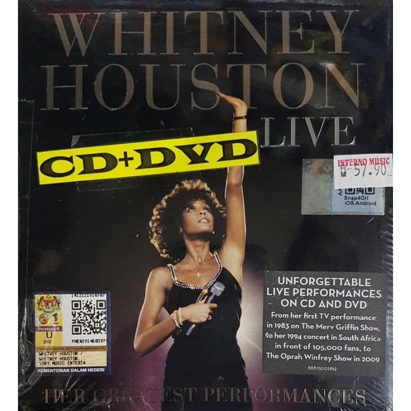 Whitney Houston - Live: Her Greatest Performances (CD+DVD) | Shopee ...