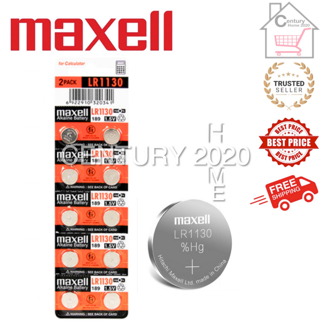 MAXELL 189 Alkaline Battery LR1130 Original 10pcs/card | Shopee Malaysia