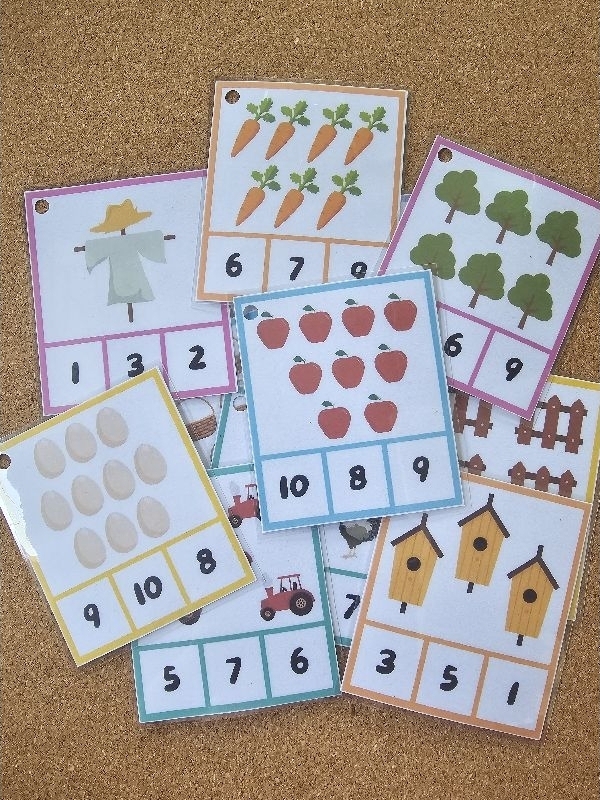 count and match flash cards, montessori learning,preshool worksheet ...