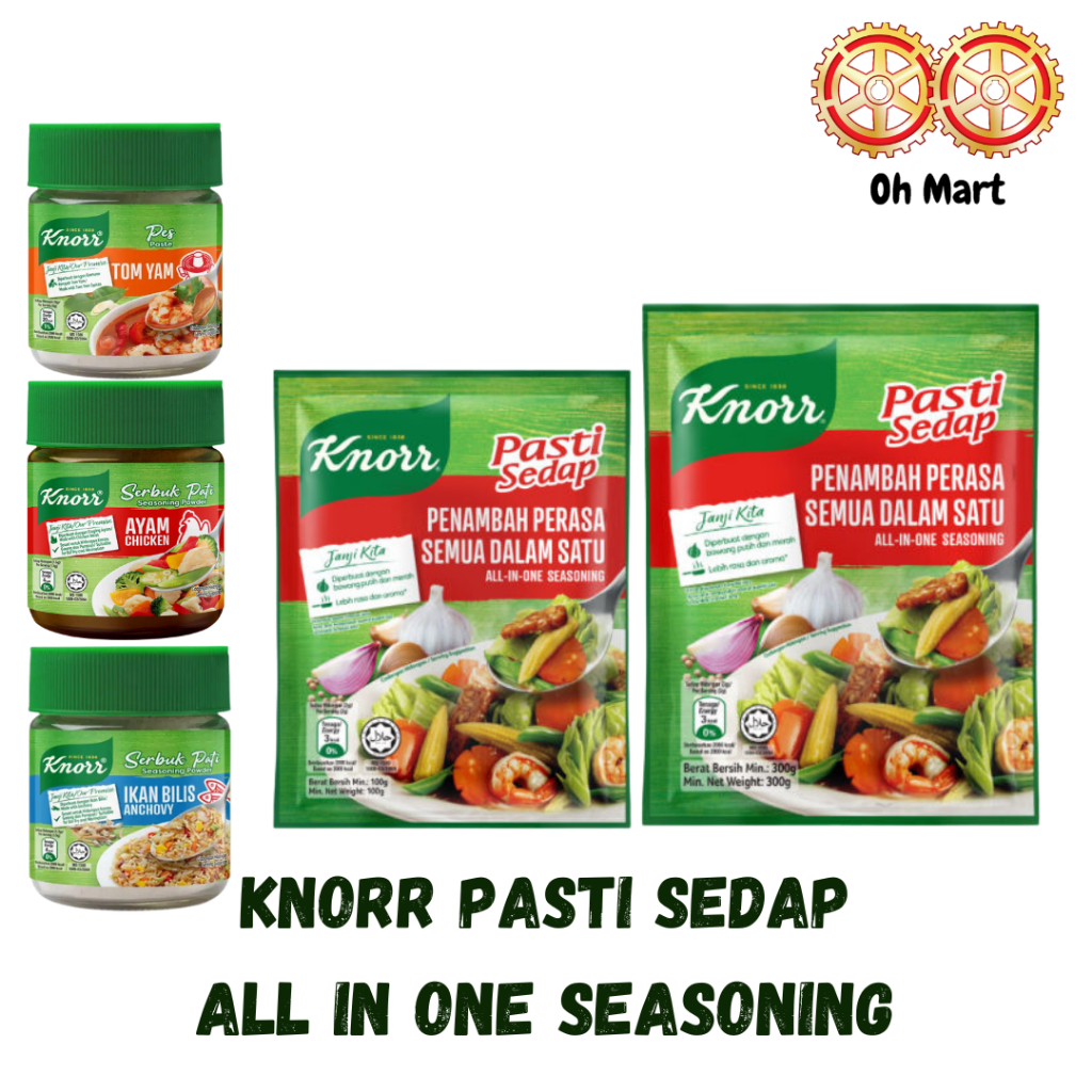 Knorr Pasti Sedap All in one Seasoning Ayam / Ikan Bilis / Tomyam -300g/100g/120g/180g | Shopee ...