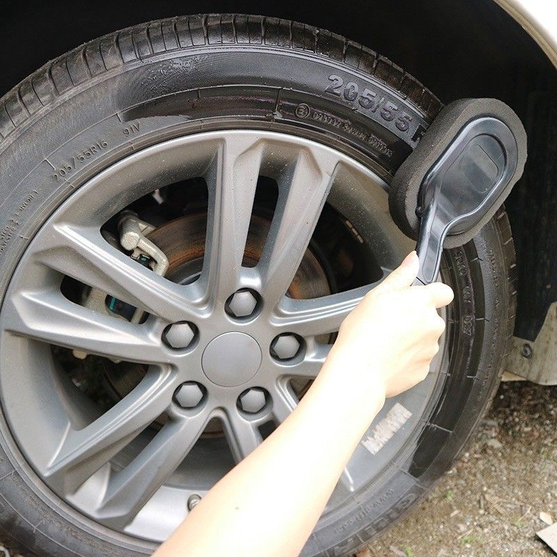 Tyre Sponge Wax With Handle Wheel Waxing Polish Sponge Washing Cleaning ...