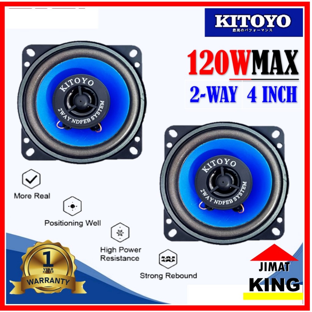 Speaker Kereta KITOYO 4 inch 2way Car Speaker 1402C Perodua Myvi Viva ...