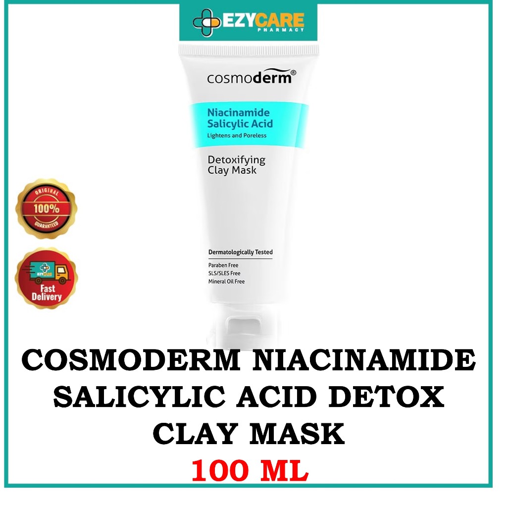 COSMODERM NIACINAMIDE SALICYLIC ACID DETOXIFYING CLAY MASK 100ML ...