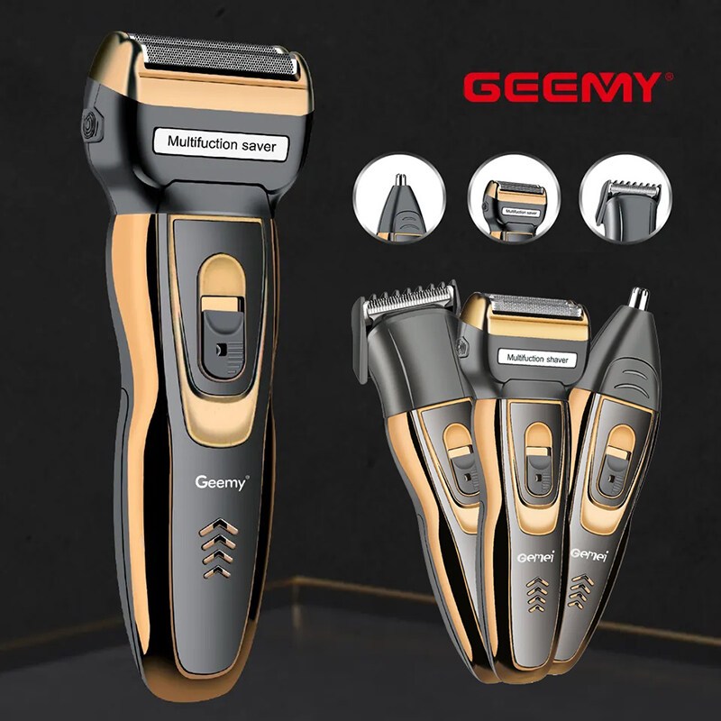 [Ready To Stock] Geemy 3in1 GM-595 Professional Rechargeable Shaver & Trimmer Set(Hair Clipper ...