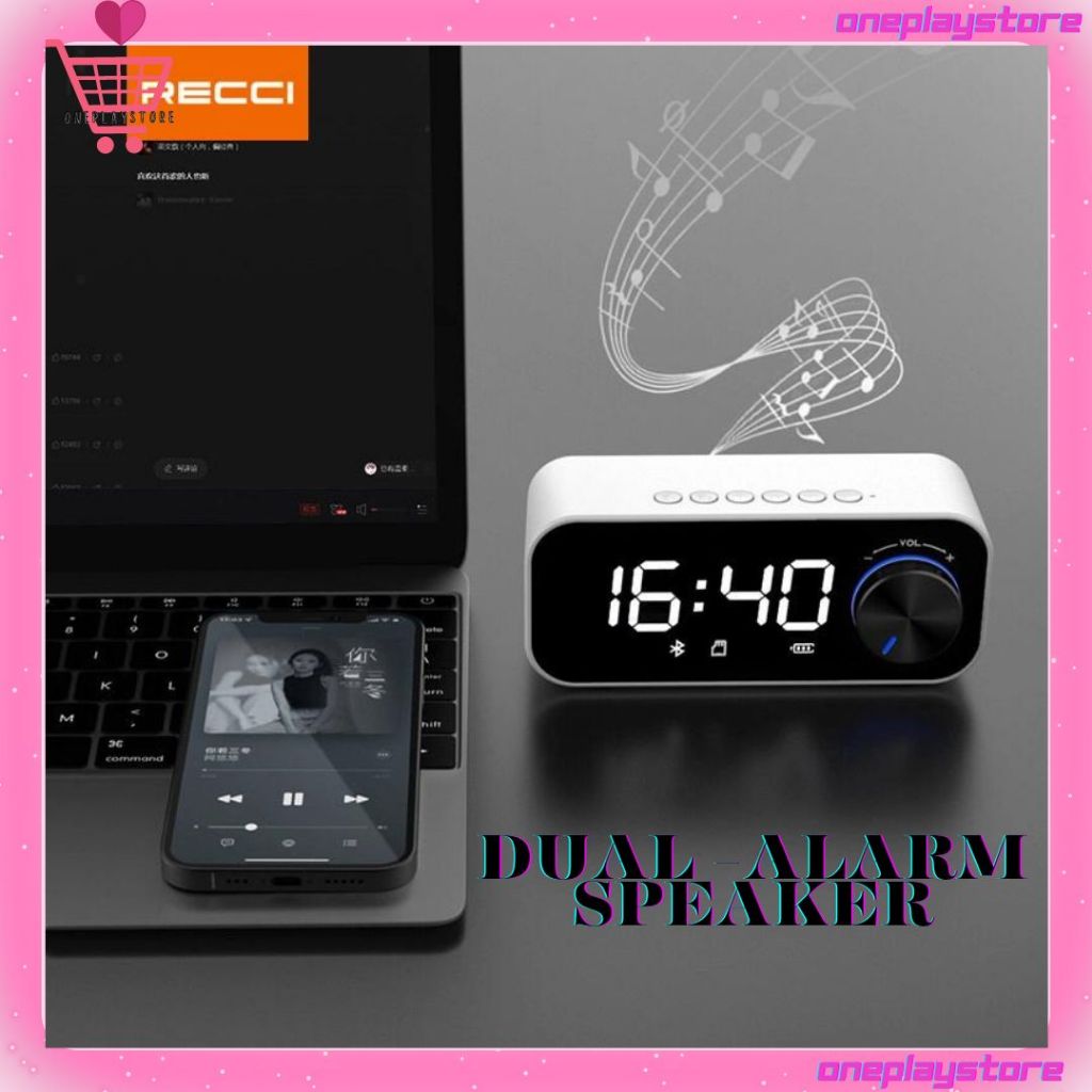 Recci Clock Bluetooth Wireless Speaker (Support TF Card, AUX & FM) - RSK W11 | Shopee Malaysia