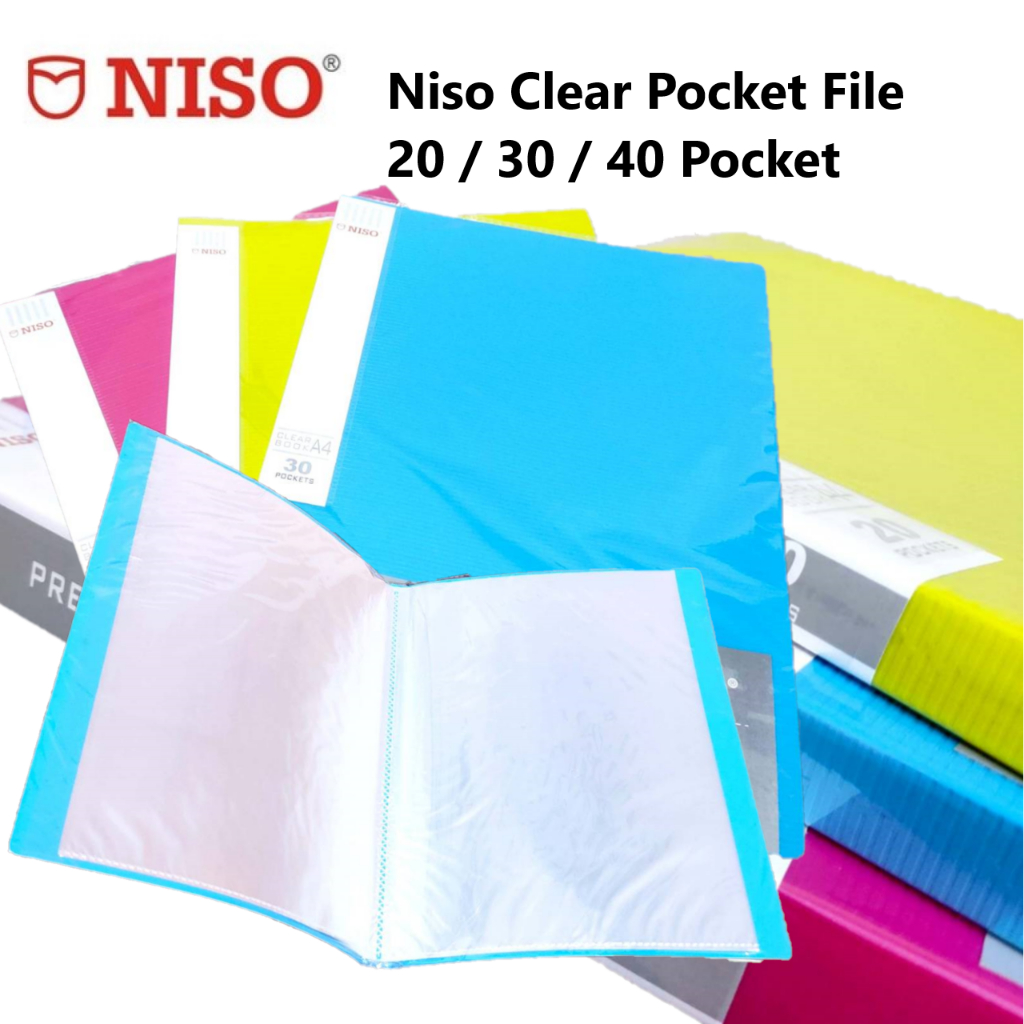 Niso Premier A4 Clear Book 10/20/30/40 Pockets Clear Holder / Display ...