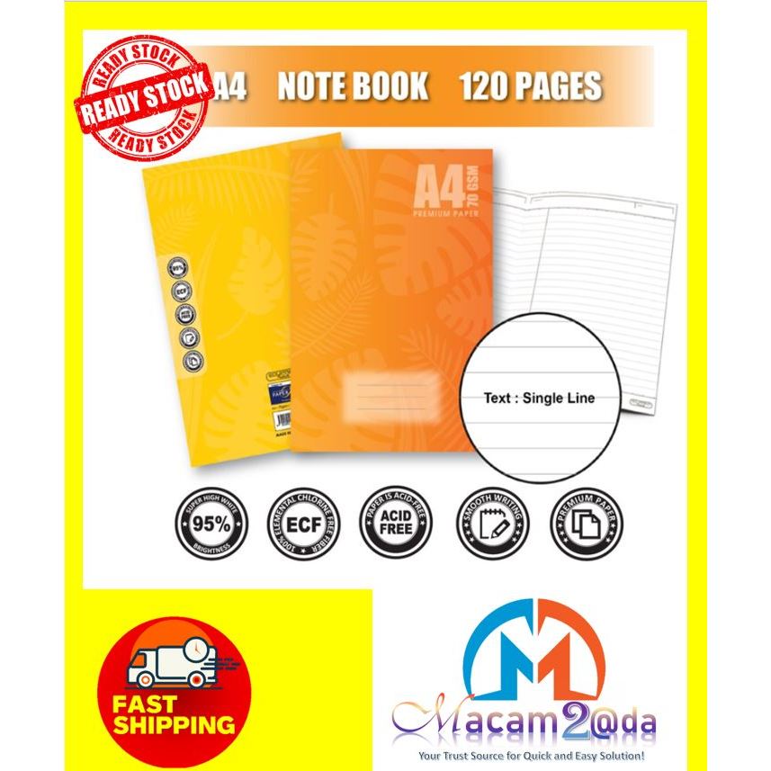 🌟Ready Stock🌟 EDU Paper Softcover Notebook A4 Exercise Book Buku Nota ...