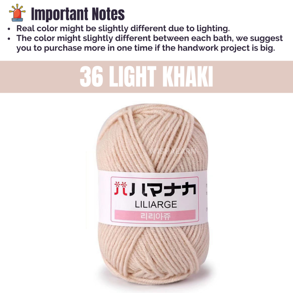 Ready Stock 1-45 4PLY Yarn Benang Kait Liliarge 4ply Four Strands Milk ...