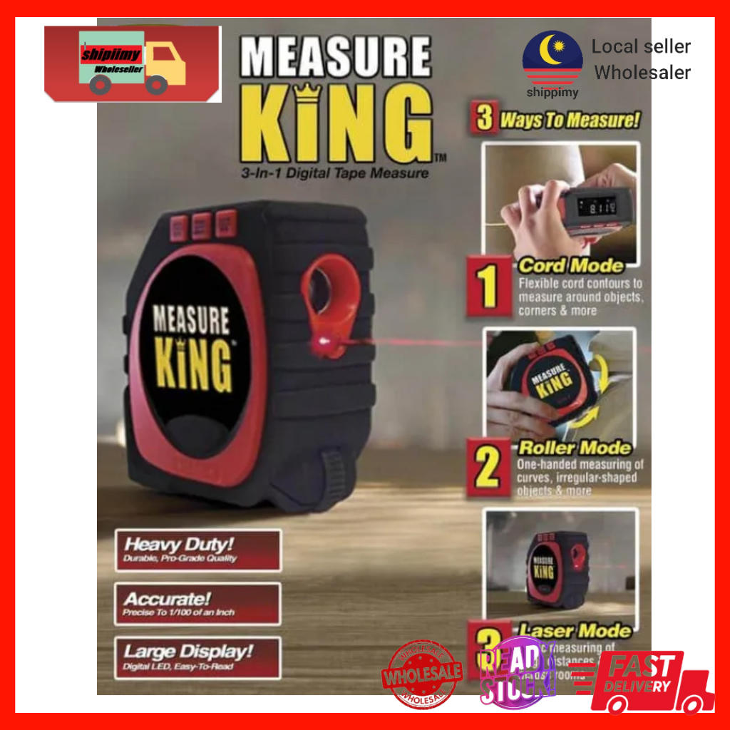 MEASURE KING 3 in 1 Digital Measuring Tape/ 3 Different Measurement ...