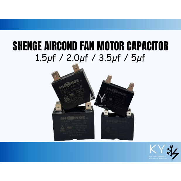 SHENGE AIRCOND FAN MOTOR CAPACITOR【1.5µf / 2µf / 3.5µf / 5µf】 | Shopee ...