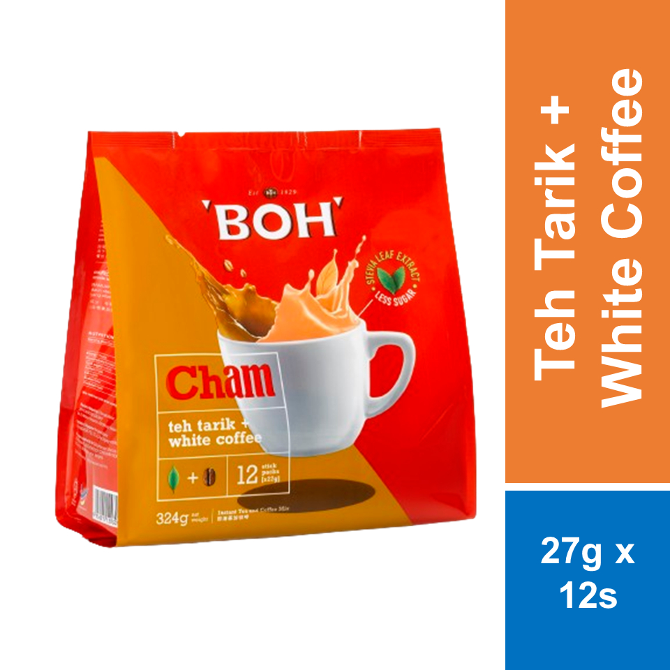 Boh Cham Teh Tarik White Coffee 27g x 12s | Shopee Malaysia