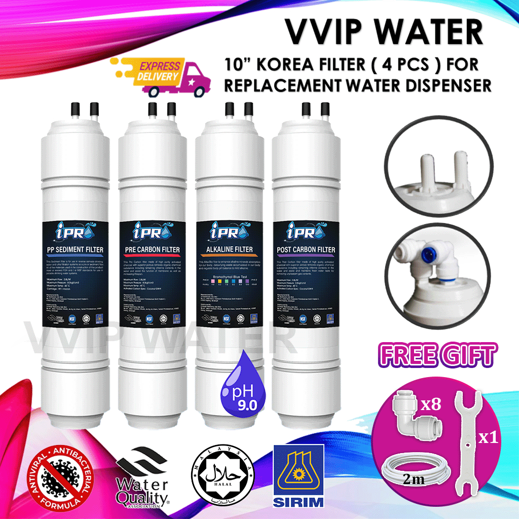 IPRO U-type Patented with 4 Korea Alkaline Filter Replacement Cartridge ...