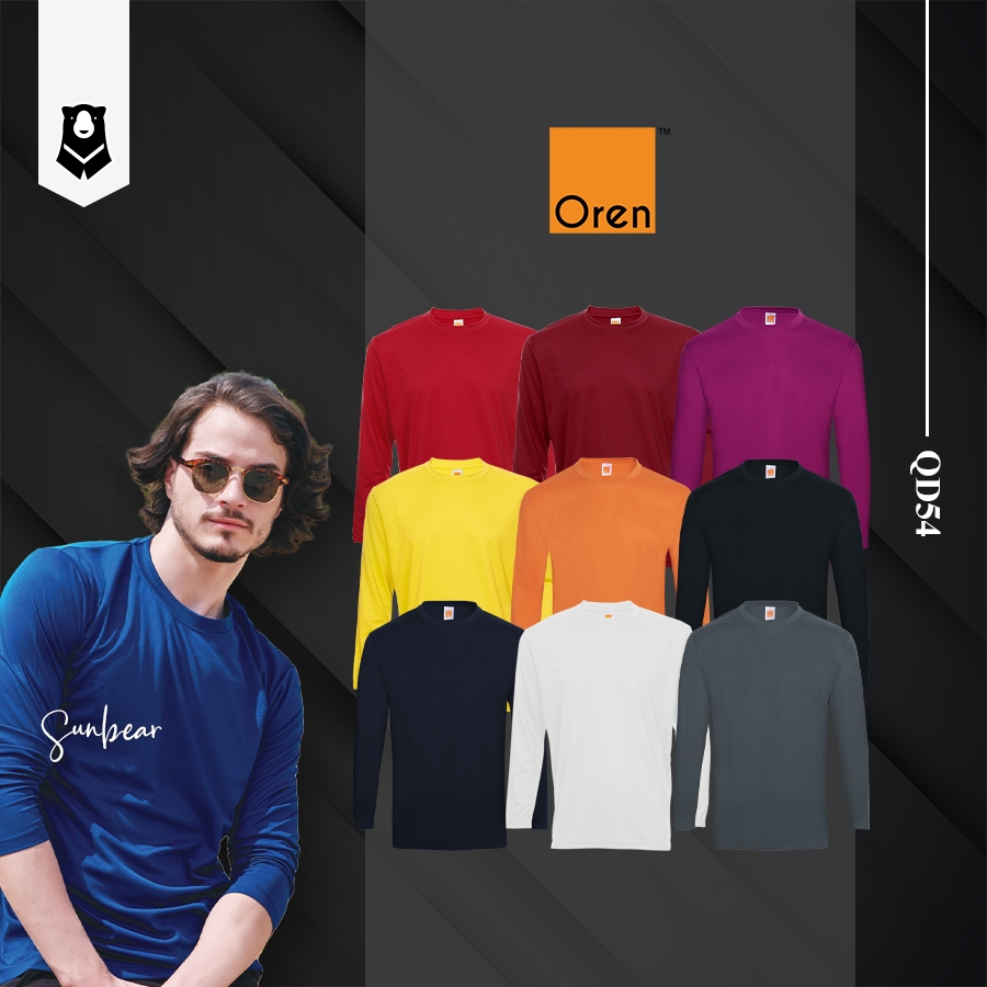 OREN SPORT QD54 Plain Jersey Long Sleeve Tshirt Microfiber T-shirt ...