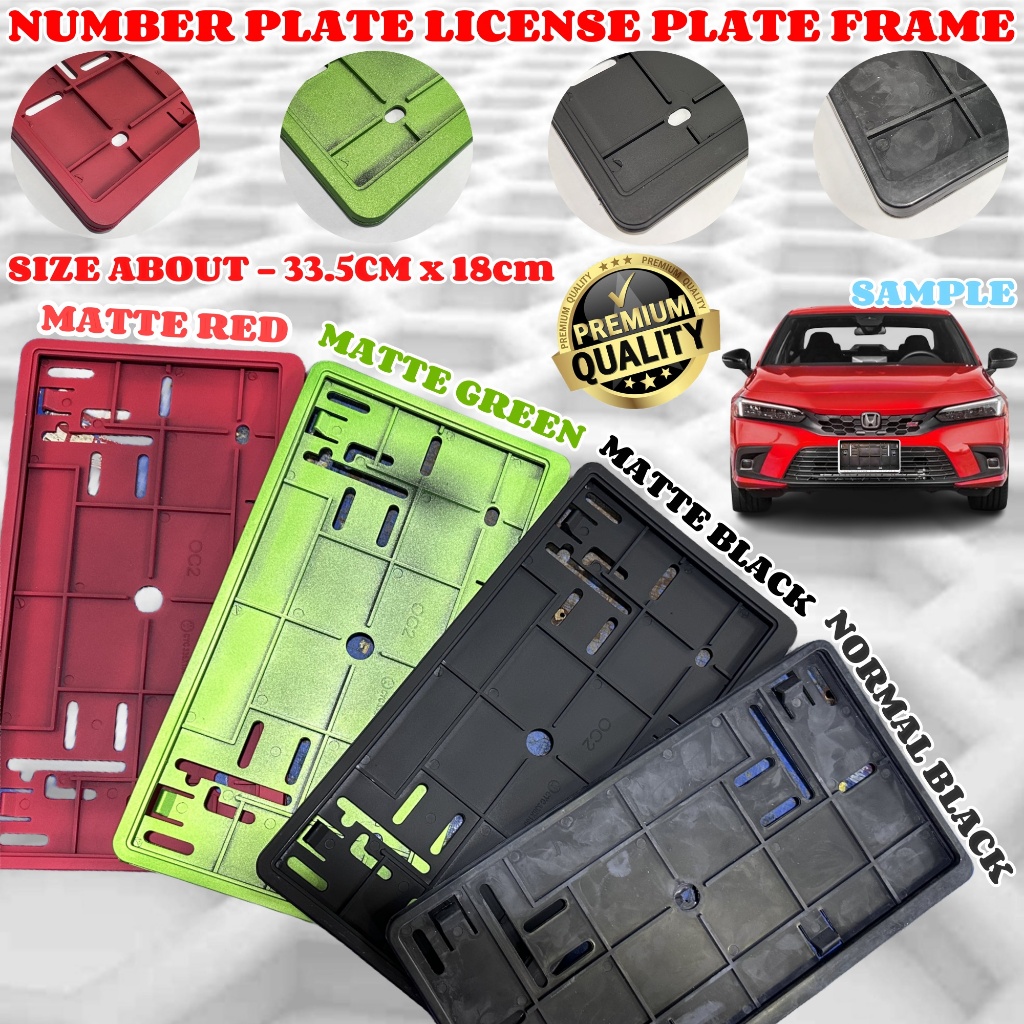 SQUARE Number Plate License Frame Cover / License Plate - Black ...