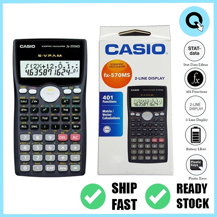 QFL Scientific Calculator Casio FX-570MS for School Students College ...