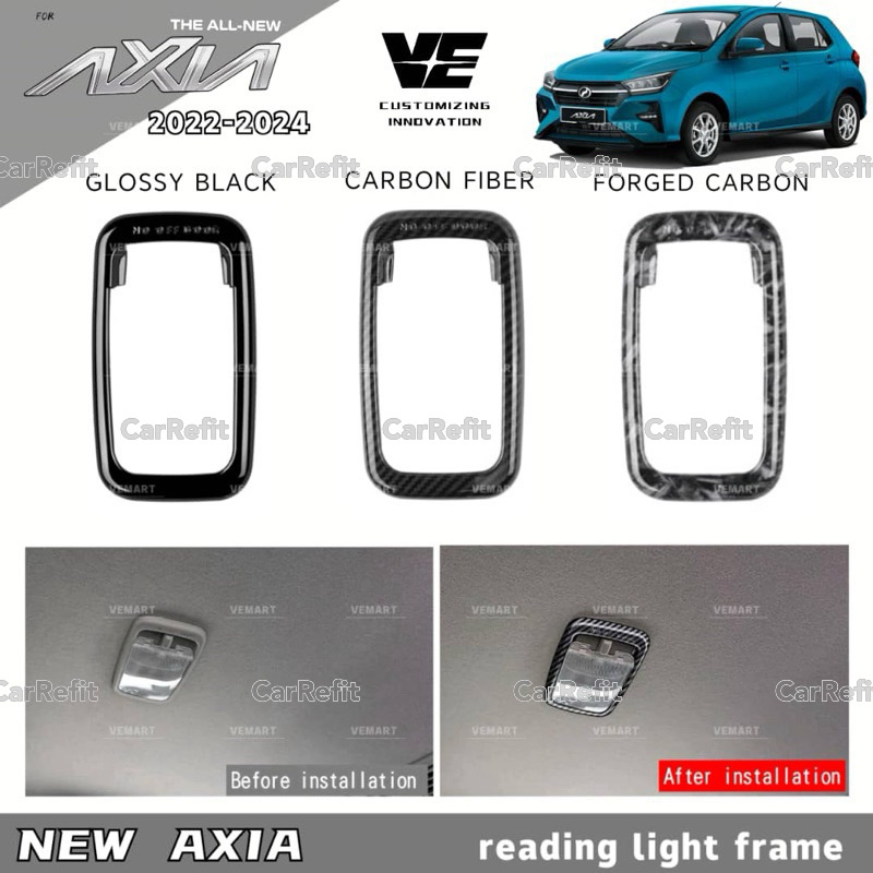 CarRefit Perodua axia 2023 carbon fiber room light frame garnish ...