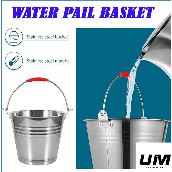 HIGH QUALITY Stainless Steel Water Pail Basket 30cm (10L) /Milk Ice ...