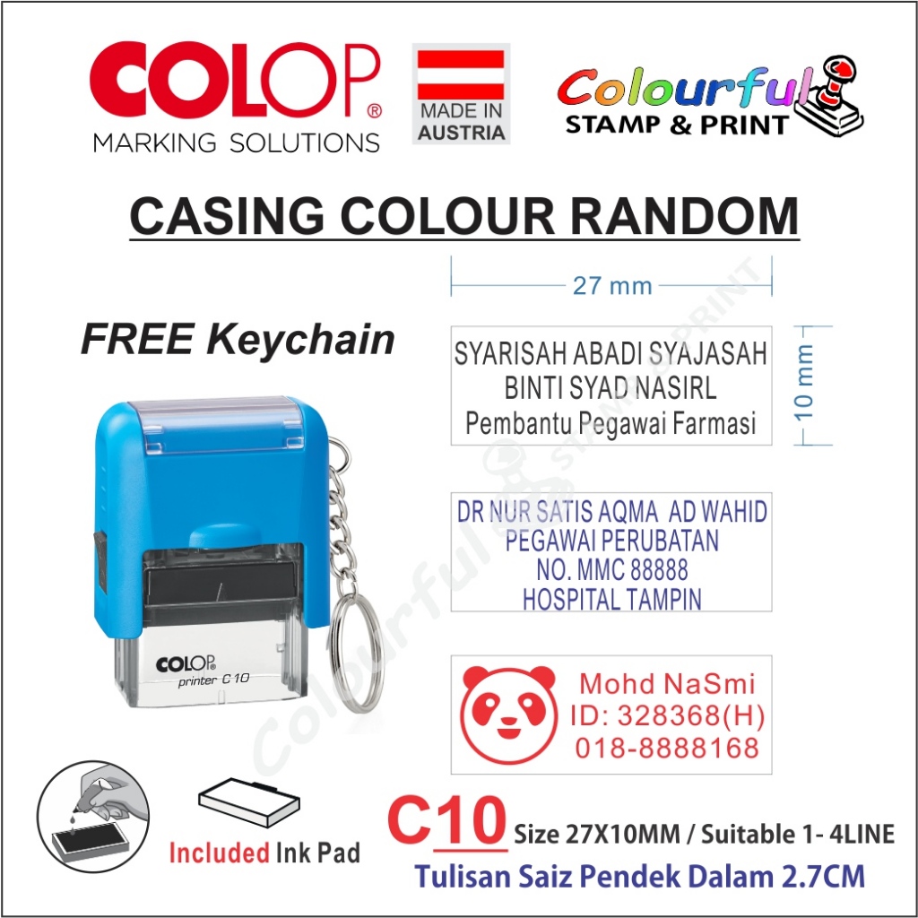 COLOP Printer Compact Self-Inking Custom Made Rubber Stamp(Hospital ...