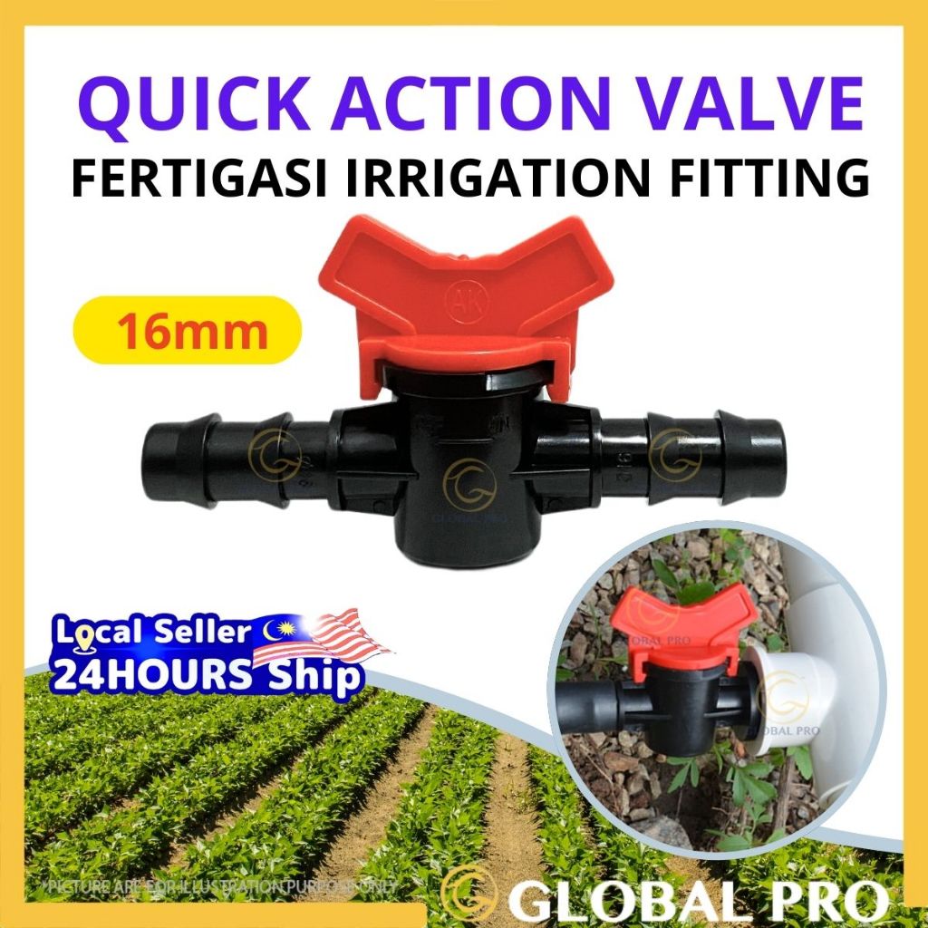 16MM QUICK ACTION VALVE LDPE PolyPipe Fertigasi Irrigation Fitting ...
