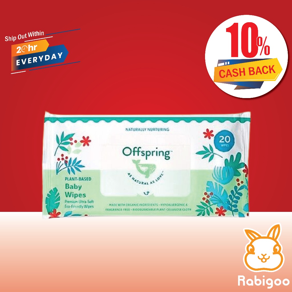[CASHBACK 10%] OFFSPRING BABY WIPES 20pcs - 1PACK (baby wipe/wet tissue ...