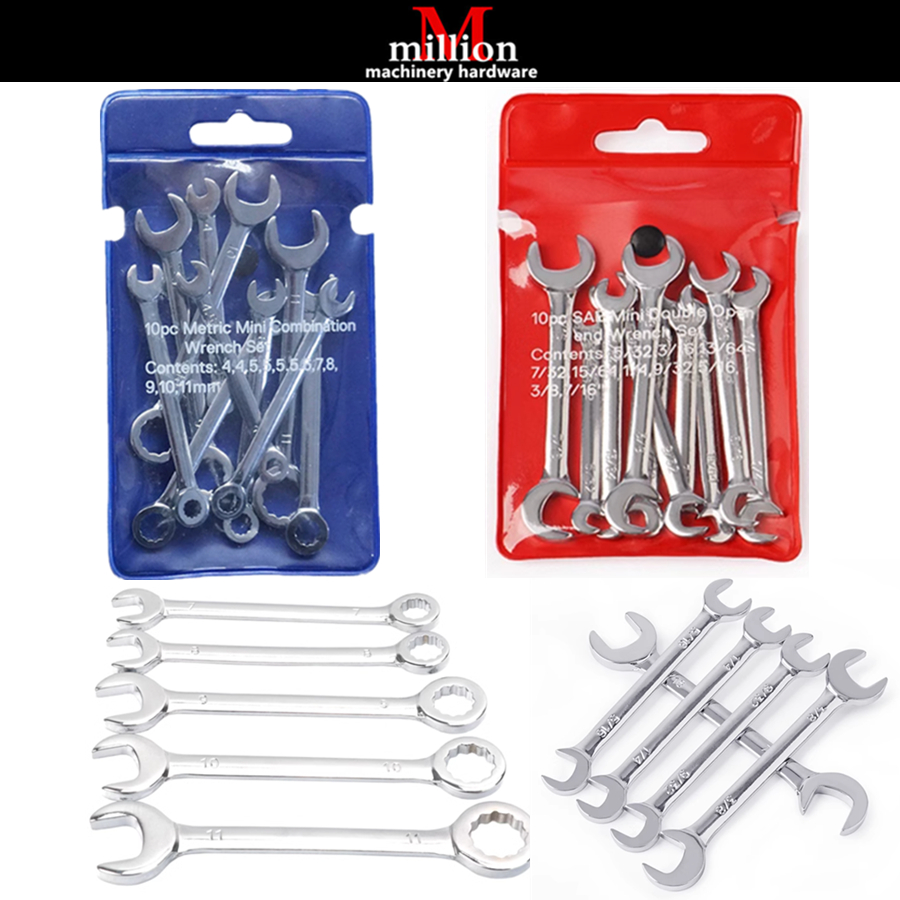(4-11mm) (5/32-7/16) 10pcs Mini Combination Wrench Torque and Socket ...