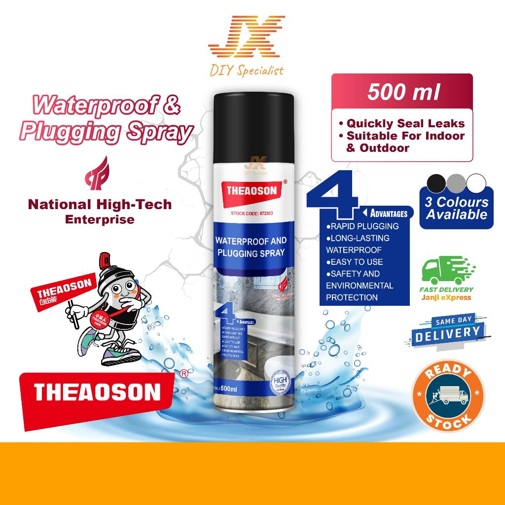 THEAOSON Waterproof Leak Seal Repair Spray Cracks Leak Sealer Spray ...