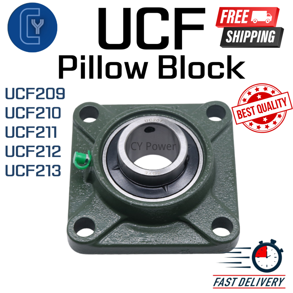 UCF209 UCF210 UCF211 UCF212 UCF213 UCF Pillow Block Bearing Hole mm/inch Square Shape Pillow ...