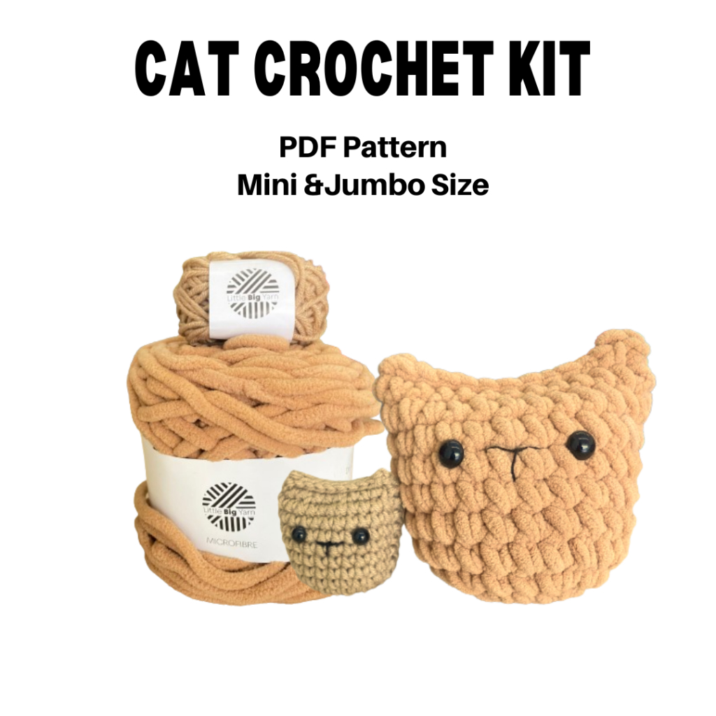 Crochet Amigurumi Cat Kit Crochet Kucing Cat Material Package Dolls ...