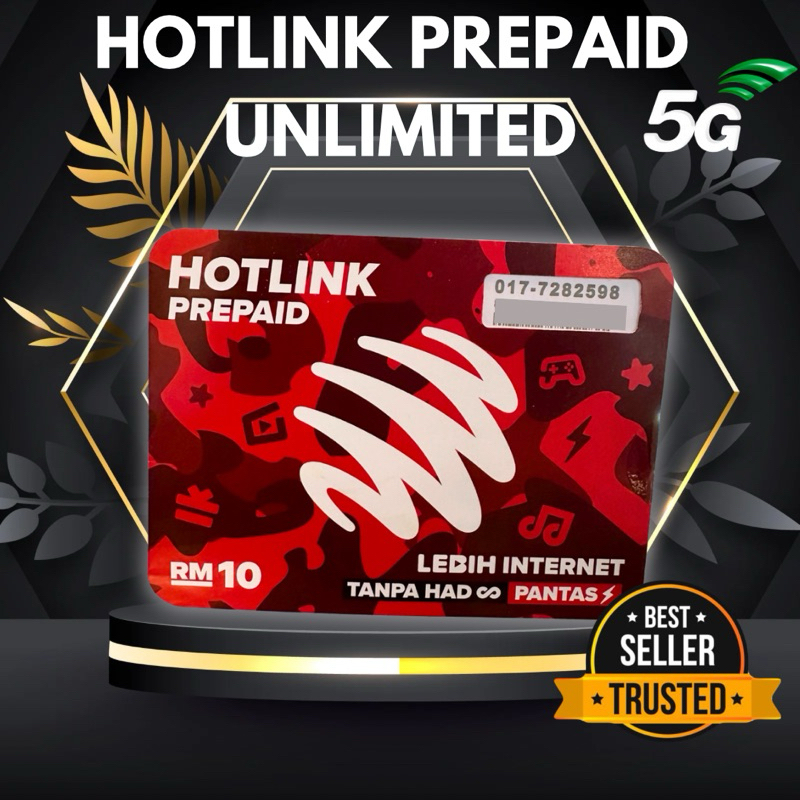 Hotlink Prepaid Unlimited Sim Card Unlimited Data Internet Unlimited Calls Unlimited Hotspot ...
