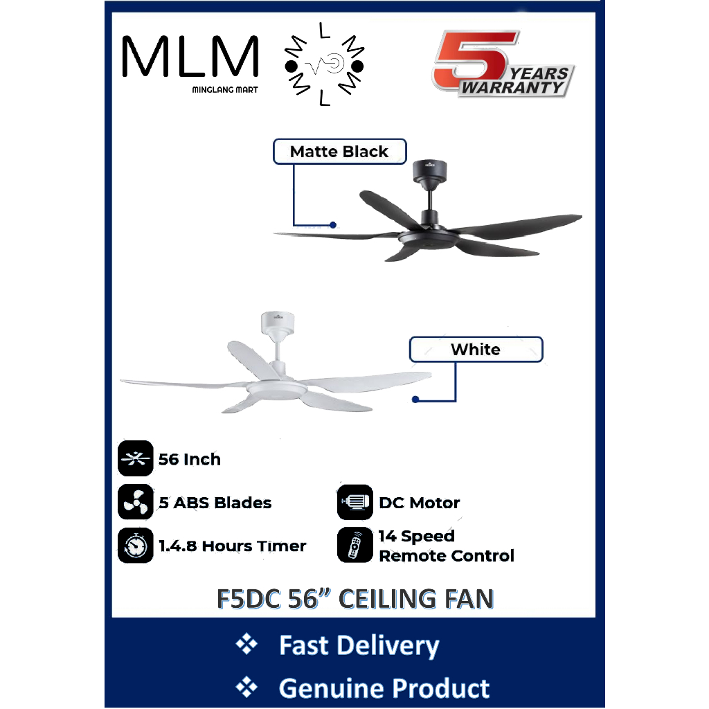 KRONOS F5DC 56" DC MOTOR CEILING FAN WITH REMOTE 14 SPEED | Shopee Malaysia