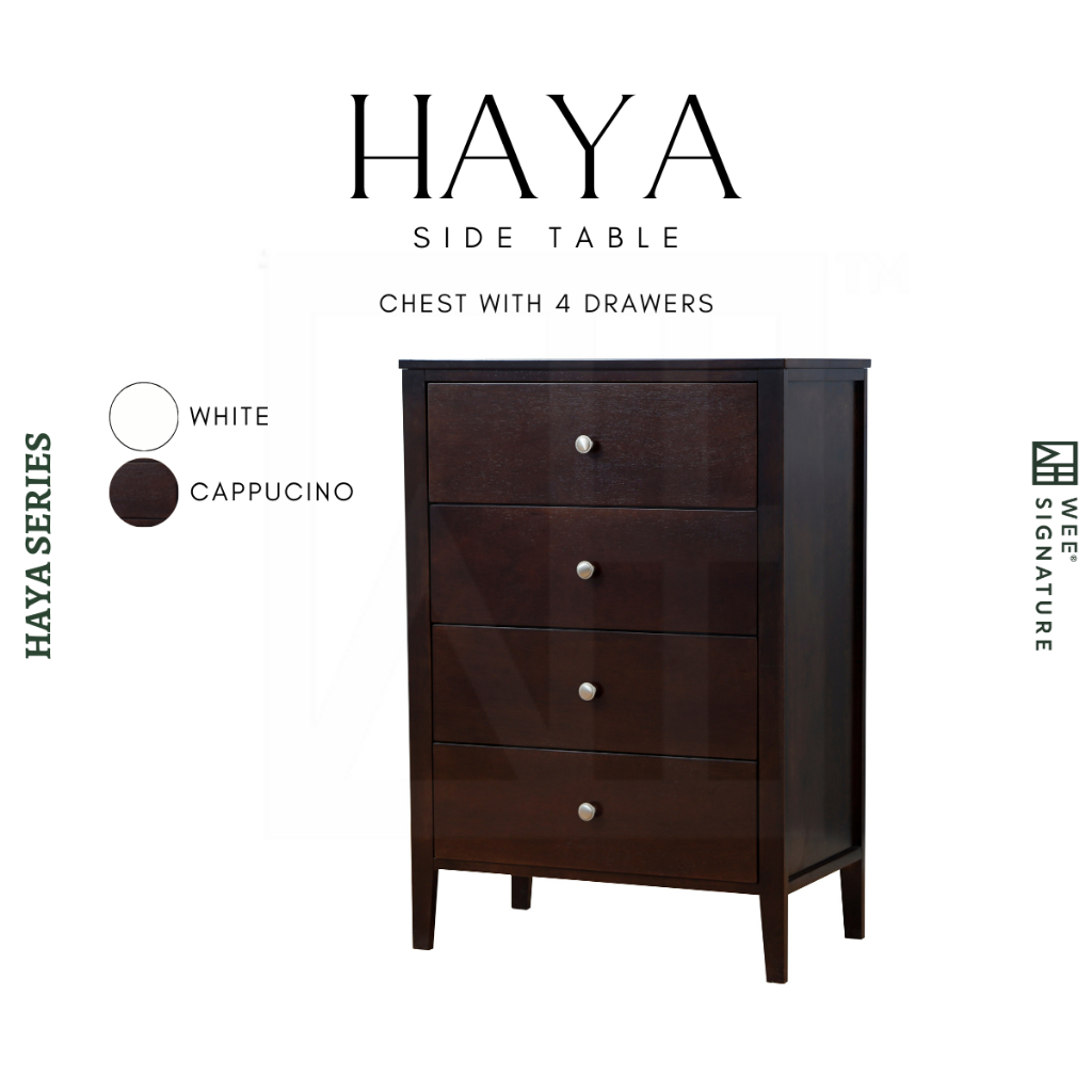 Wee Signature - Haya Side Table Chest | 4-Drawers Bedside Table ...