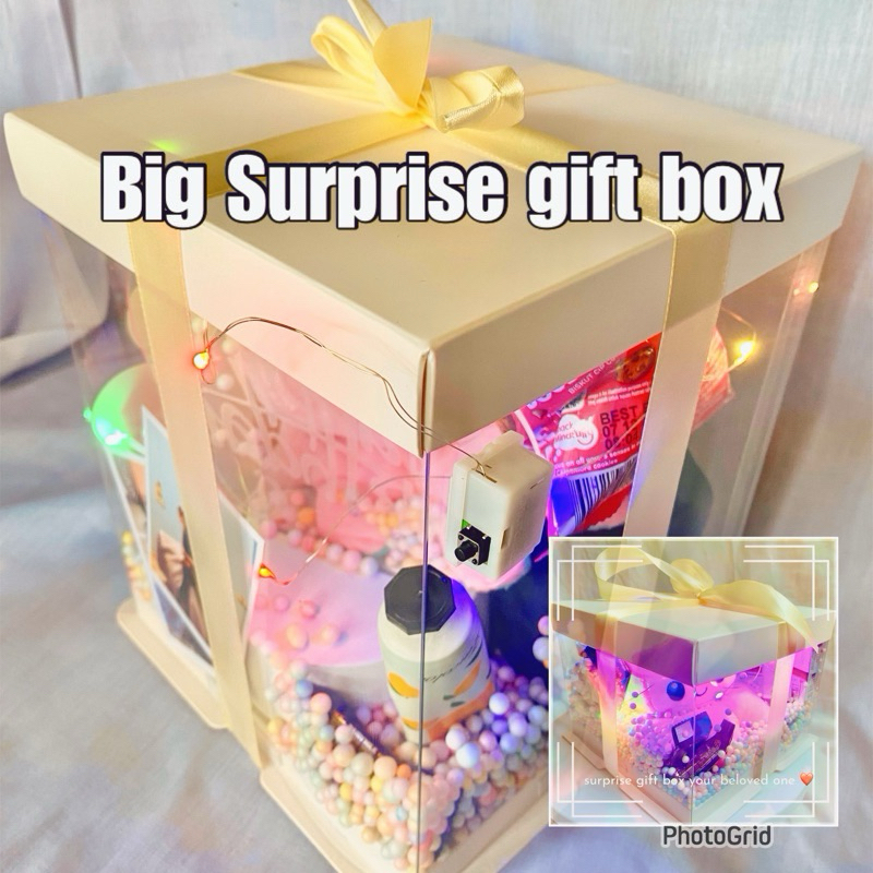 🎁Big gift box 🎁 [ship in 24hour] transparent gift box surprise birthday ...