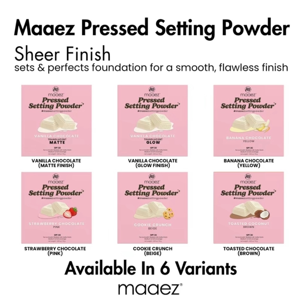 Maaez COMPACT POWDER (HD Skin Matte)& Pressed Setting Powder | Shopee ...