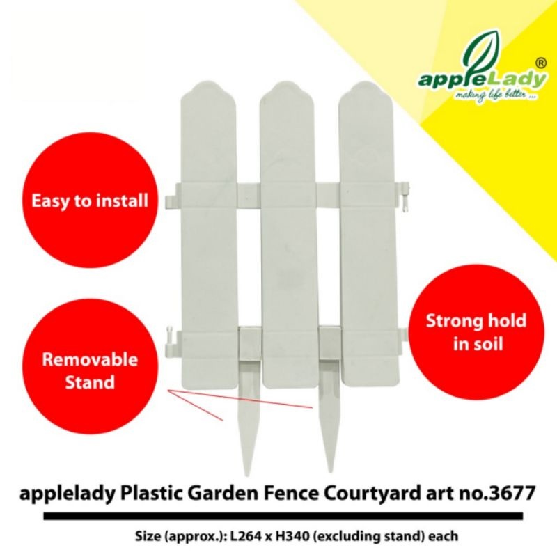 Applelady Plastic Garden Fence Courtyard / Pagar Plastik 3677 | Shopee ...