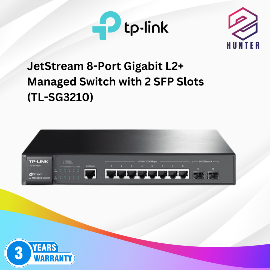 TP-Link JetStream™ 8-Port Gigabit L2+ Managed Switch with 2 SFP Slots ...