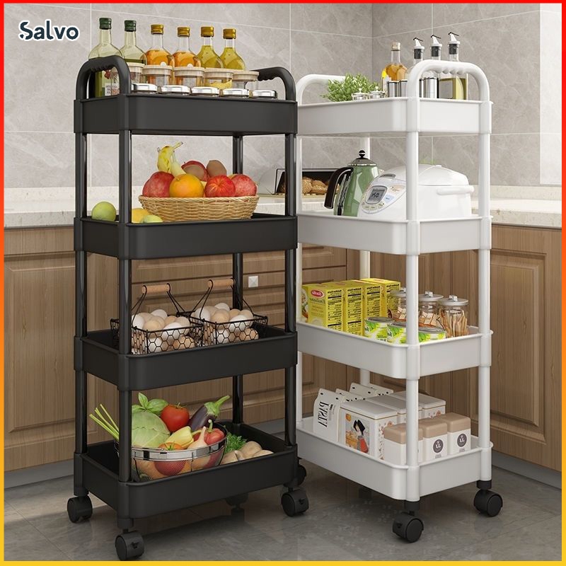 3/4/5 Tier Storage Trolley Rack With Wheels Office Shelves Storage Rack ...