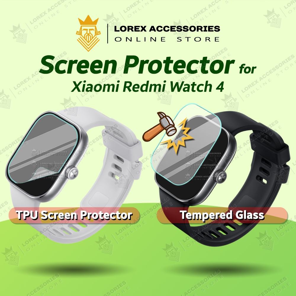 Screen Protector for Xiaomi Redmi Watch 4, Tempered Glass and TPU Soft ...