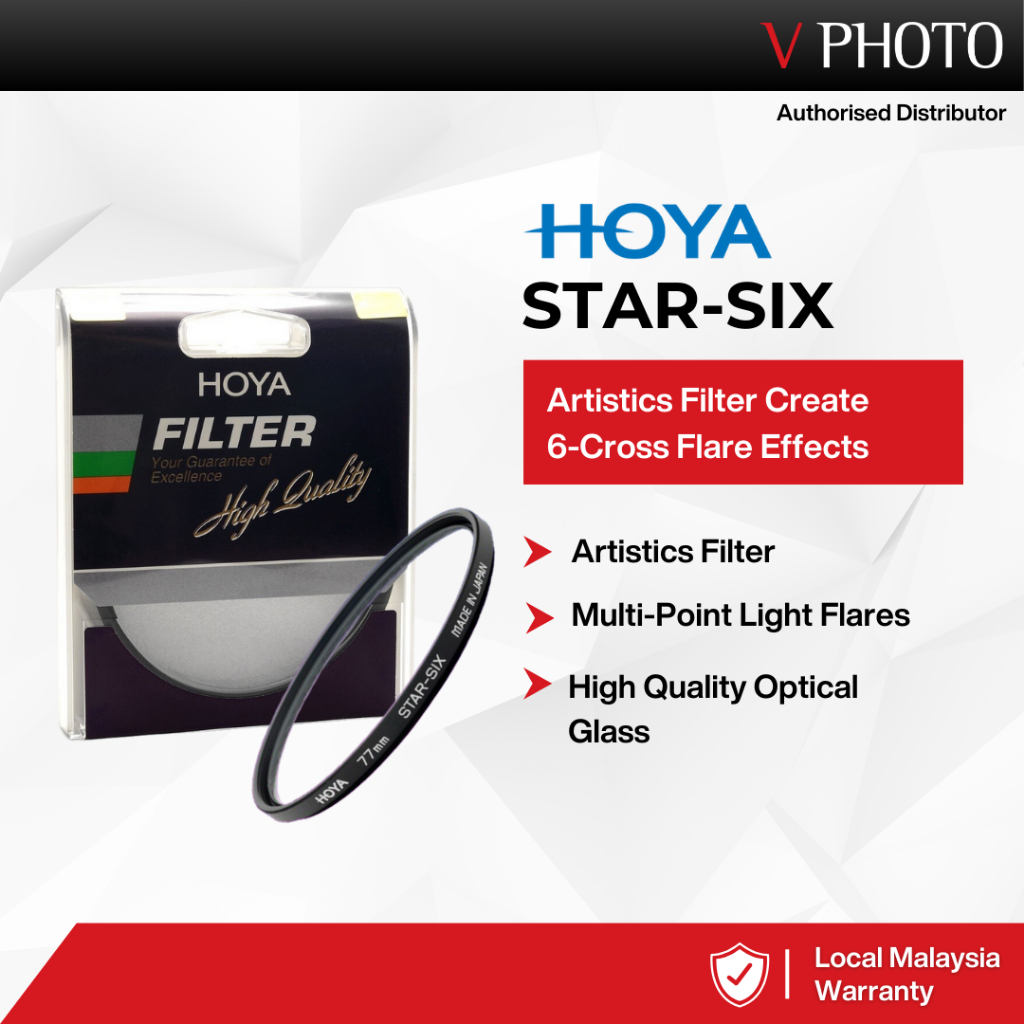 HOYA STAR-SIX FILTER IN SQ CASE FOR DSLR & HDSLR CAMERA FILTER | Shopee ...