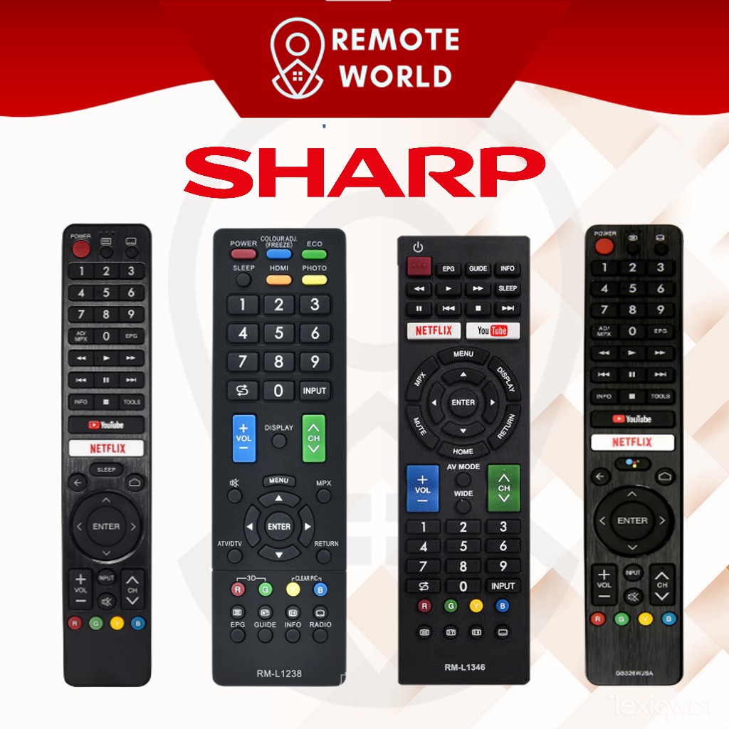 Sharp TV remote Series Alat Kawalan Jauh Sharp Smart TV Sharp RM-L1678 RM-L1238 RM-L1346 SH-V2 ...