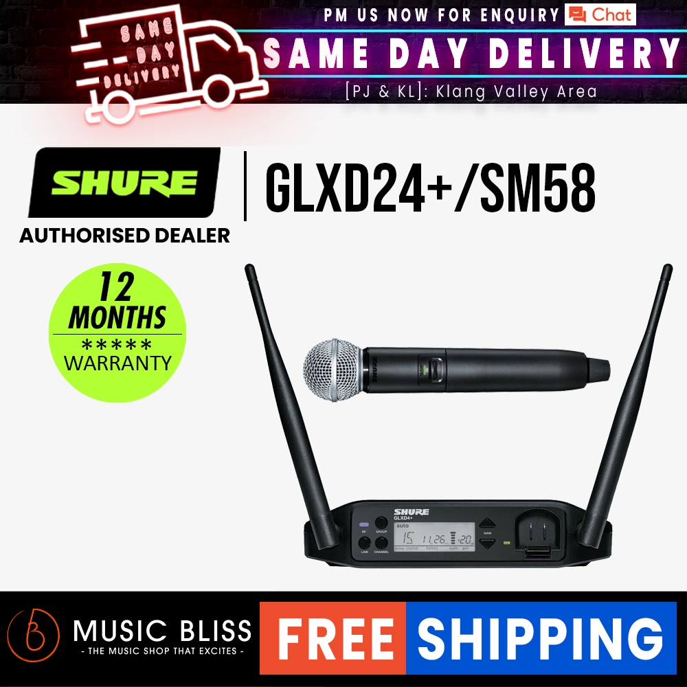 Shure GLXD24+/SM58 Digital Wireless Handheld System with SM58 Capsule | Shopee Malaysia
