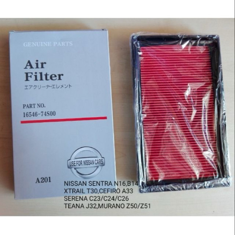 Nissan Sentra N16, Serena C24 and X-Trail T30 Air FIlter (OEM 16546 ...
