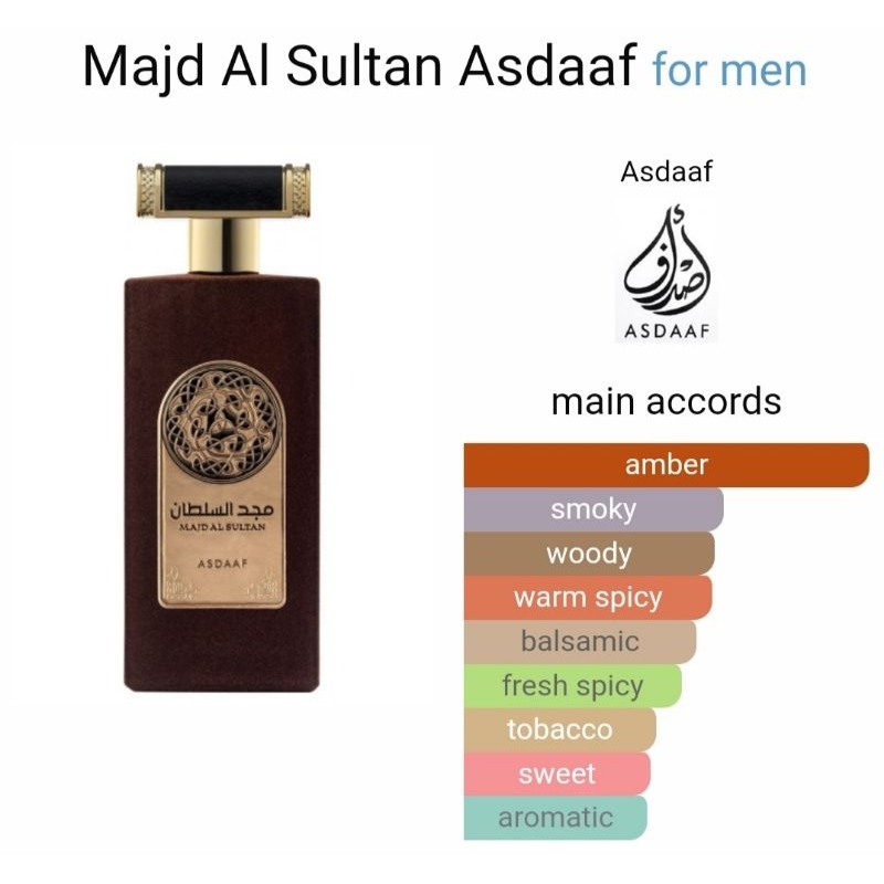 Majd Al Sultan by Asdaaf is a Amber Spicy fragrance for men. | Shopee ...