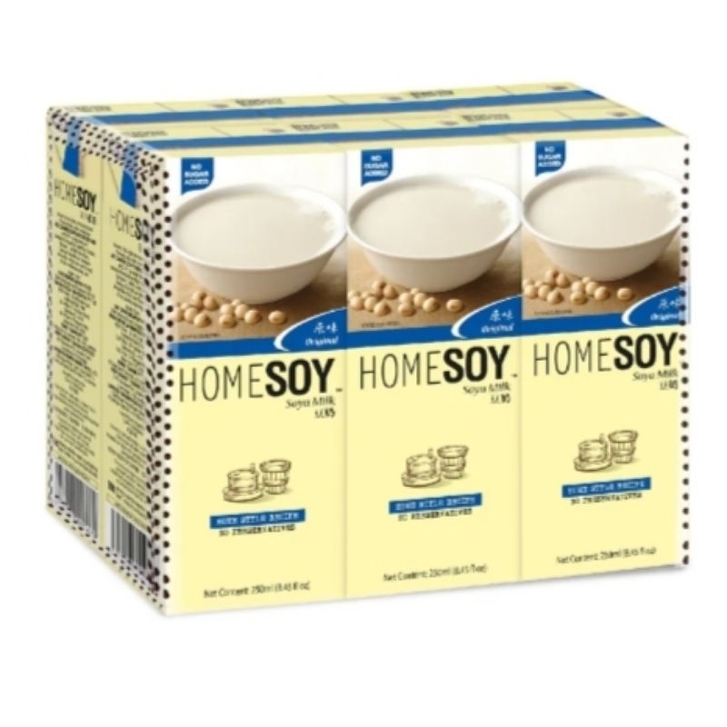 HOMESOY Soya Milk Susu 250ml x 6 Original | Honey Melon | Brown | No ...