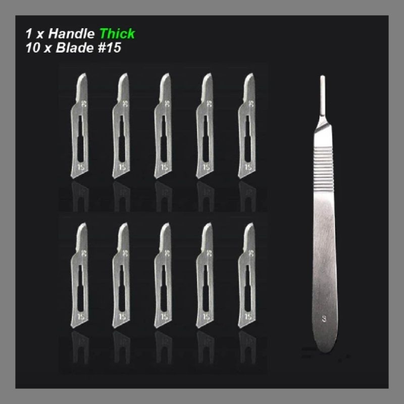 10 Sterile Surgical Blades #10 with Scalpel Knife Handle #3 | Shopee ...