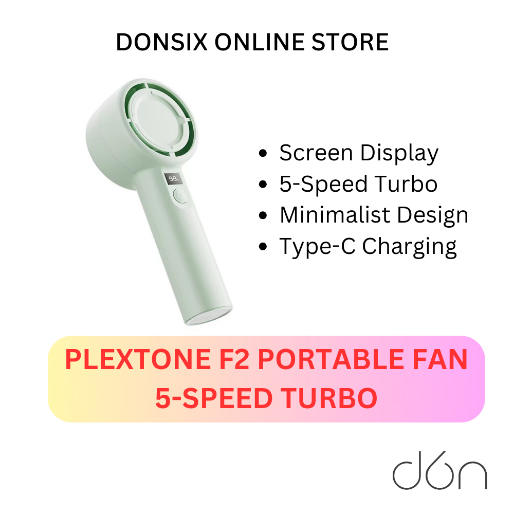 Plextone F2 Mini Portable Fan Type-C Charging Portable 5 Speed | Shopee ...
